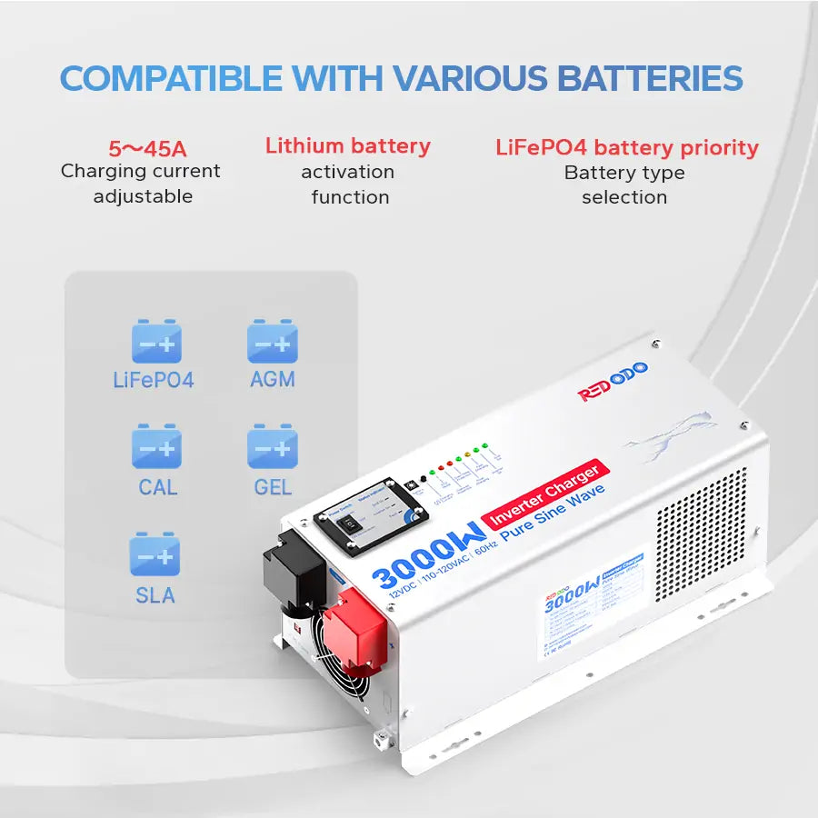 Redodo 3000W Pure Sine Wave Inverter Charger